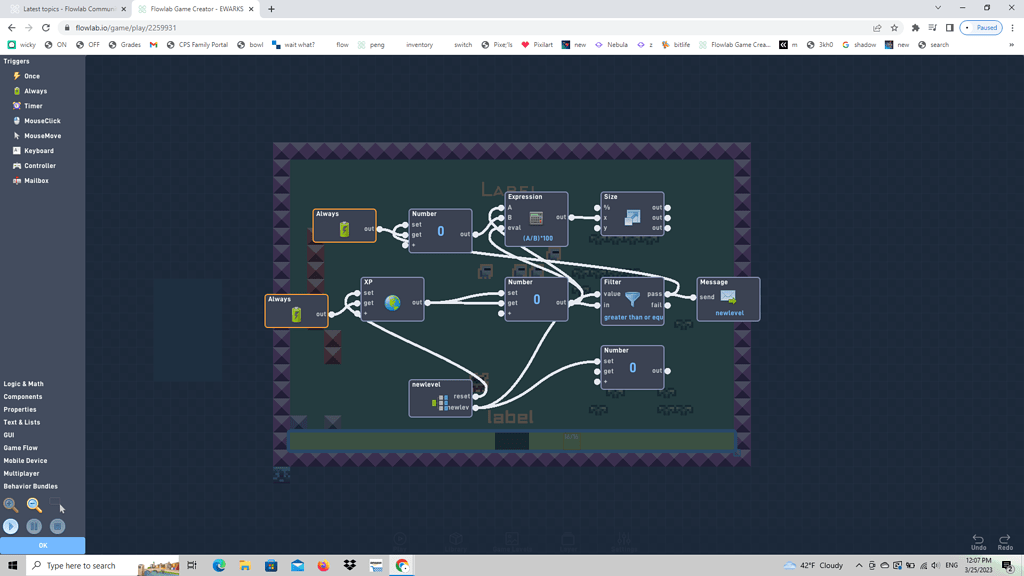 Level Bar progressing - Help Requests - Flowlab Community